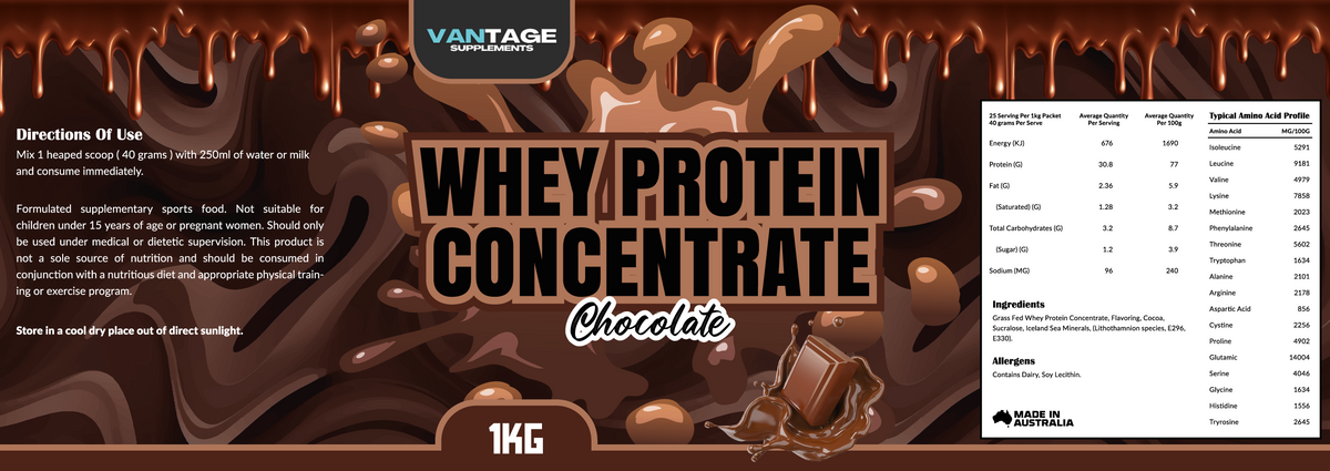 Whey Protein Concentrate | CHOCOLATE – Vantage Supplements